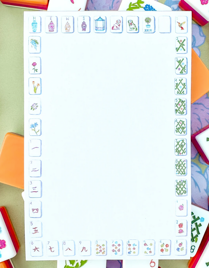 Sunset Mahjong Tiles Border Notepad